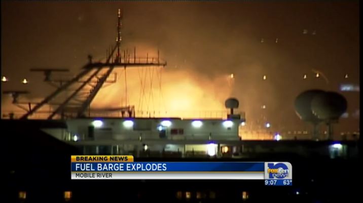 Video: Fire Out After Fuel-Barge Explosion In Alabama