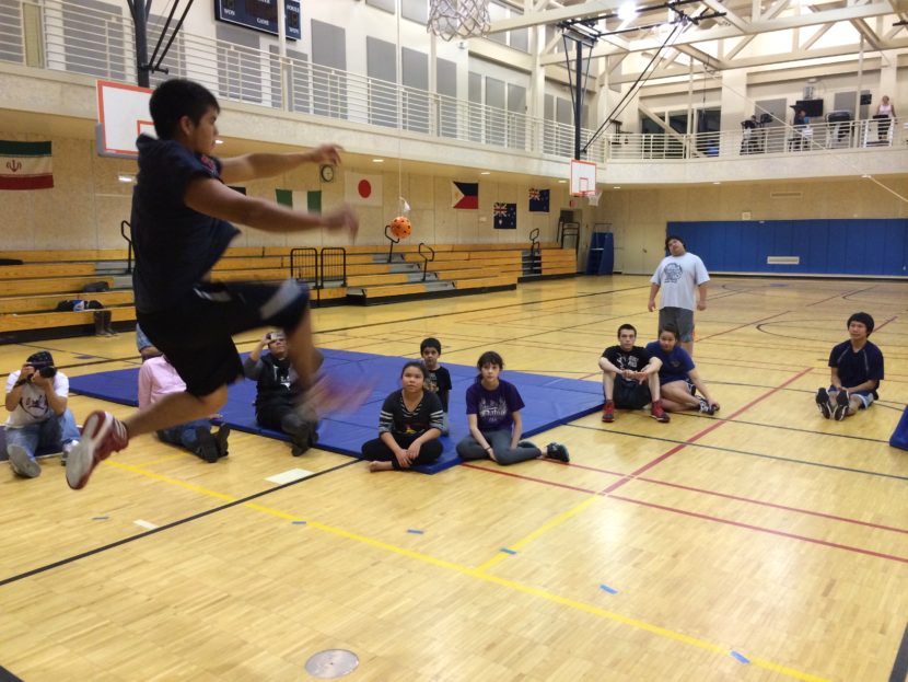 Students practice for this weekend's Native Olympics