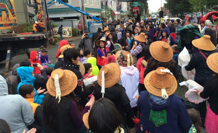 Gajaa Hit totem pole raisings draws close to 500 spectators