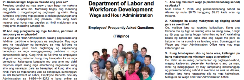 State labor rights FAQ translated to Tagalog