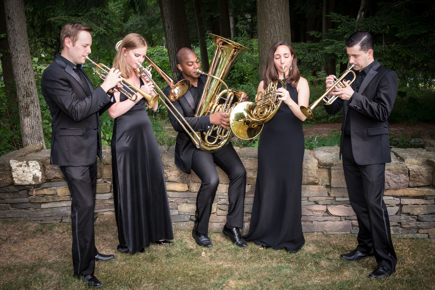 Brass music fills the State Office Building