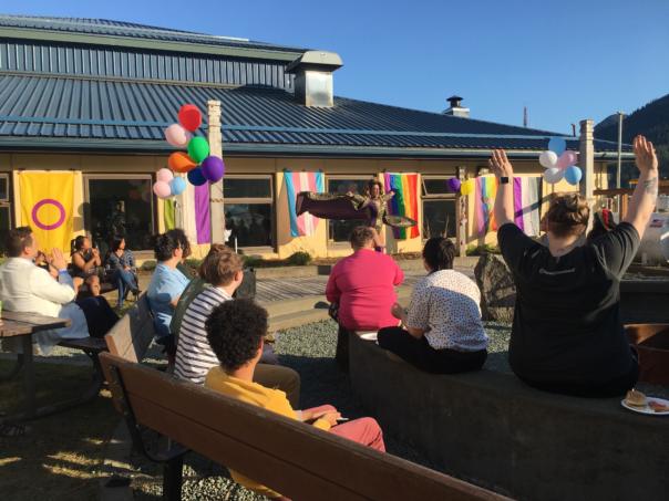 Tie-dye, rainbows and love songs: Juneau's first youth LGBTQ Pride party