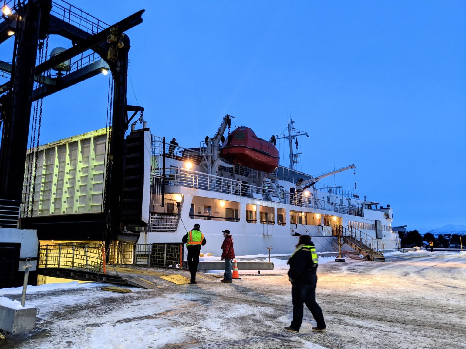M/V Tustumena makes its last run before winter ferry service gap
