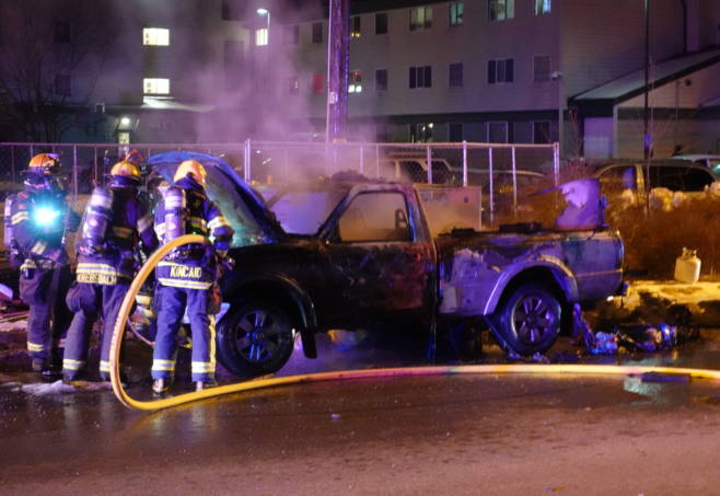 None hurt as pickup truck explodes, catches fire in downtown Juneau