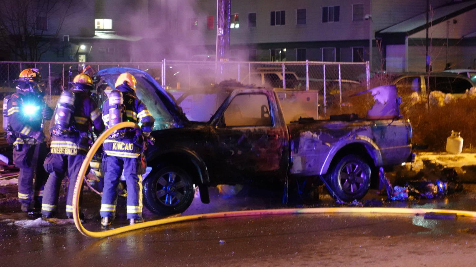 None hurt as pickup truck explodes, catches fire in downtown Juneau