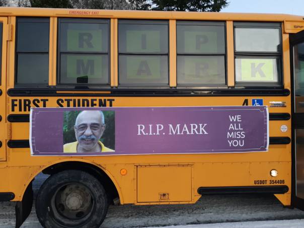 Friends and neighbors hold memorial bus ride for Juneau school bus aide
