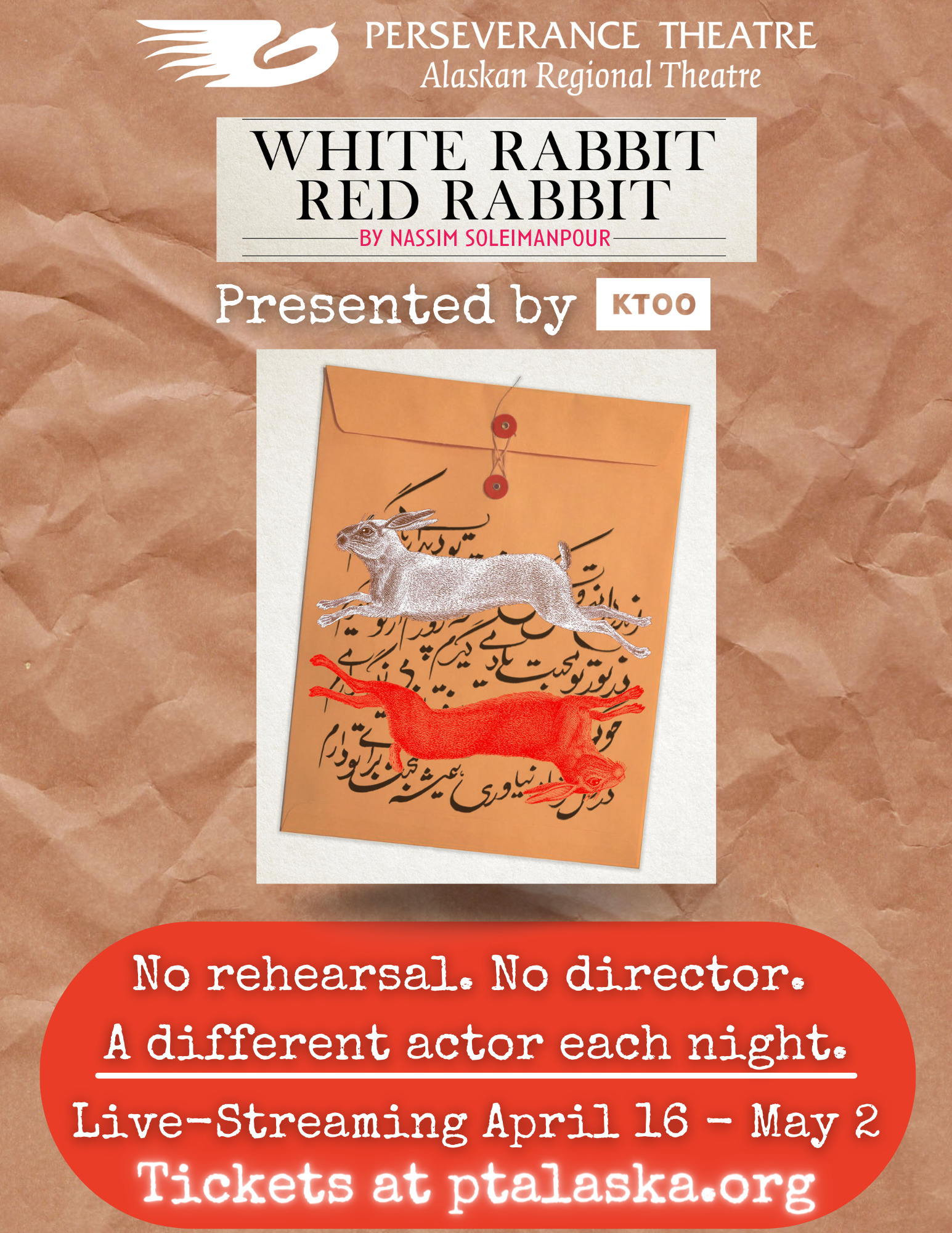 Tuesday, April 13th: Perseverance Theatre performs White Rabbit, Red ...