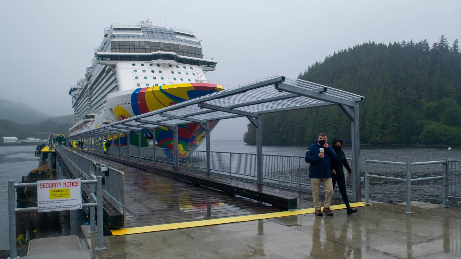 First cruise ships tie up at new dock outside of Ketchikan