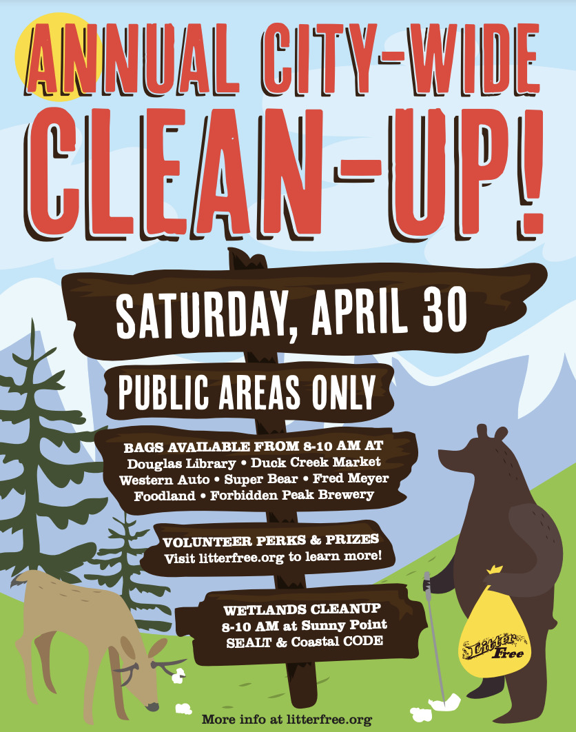 Juneau Community Wetlands Clean-up starts at 8:00 a.m. Saturday, April 30th