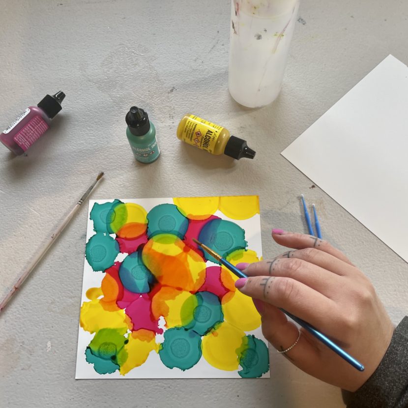 Crystal Jackson: Alcohol and Ink painting technique.