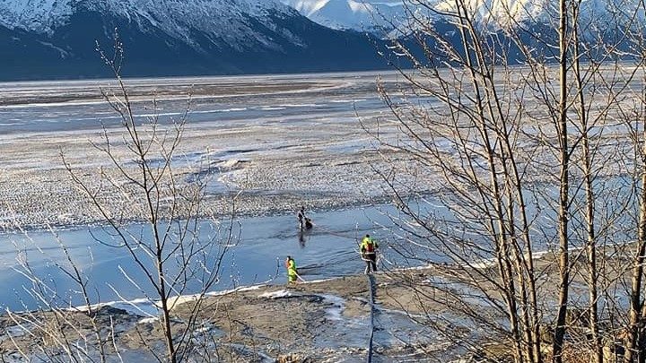 Fire crews rescue man stuck to his waist in Turnagain Arm mud