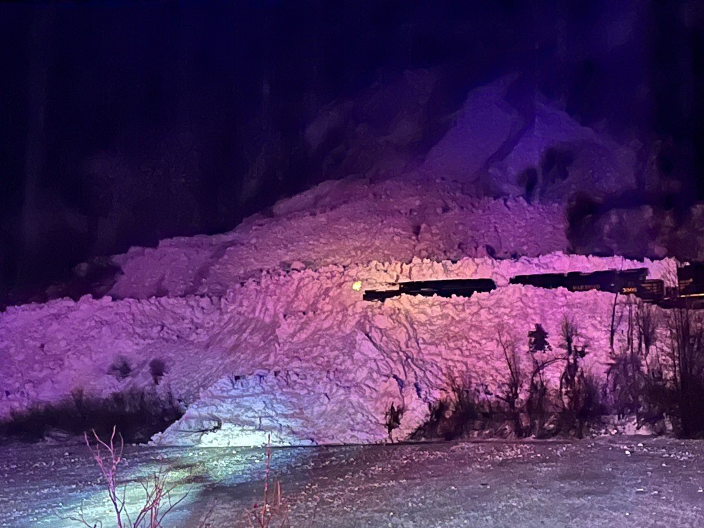 Alaska Railroad freight train derails after running into avalanche ...