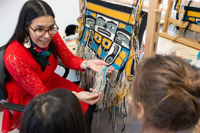 Chilkat weavers who learned online during the pandemic see their robes come to life