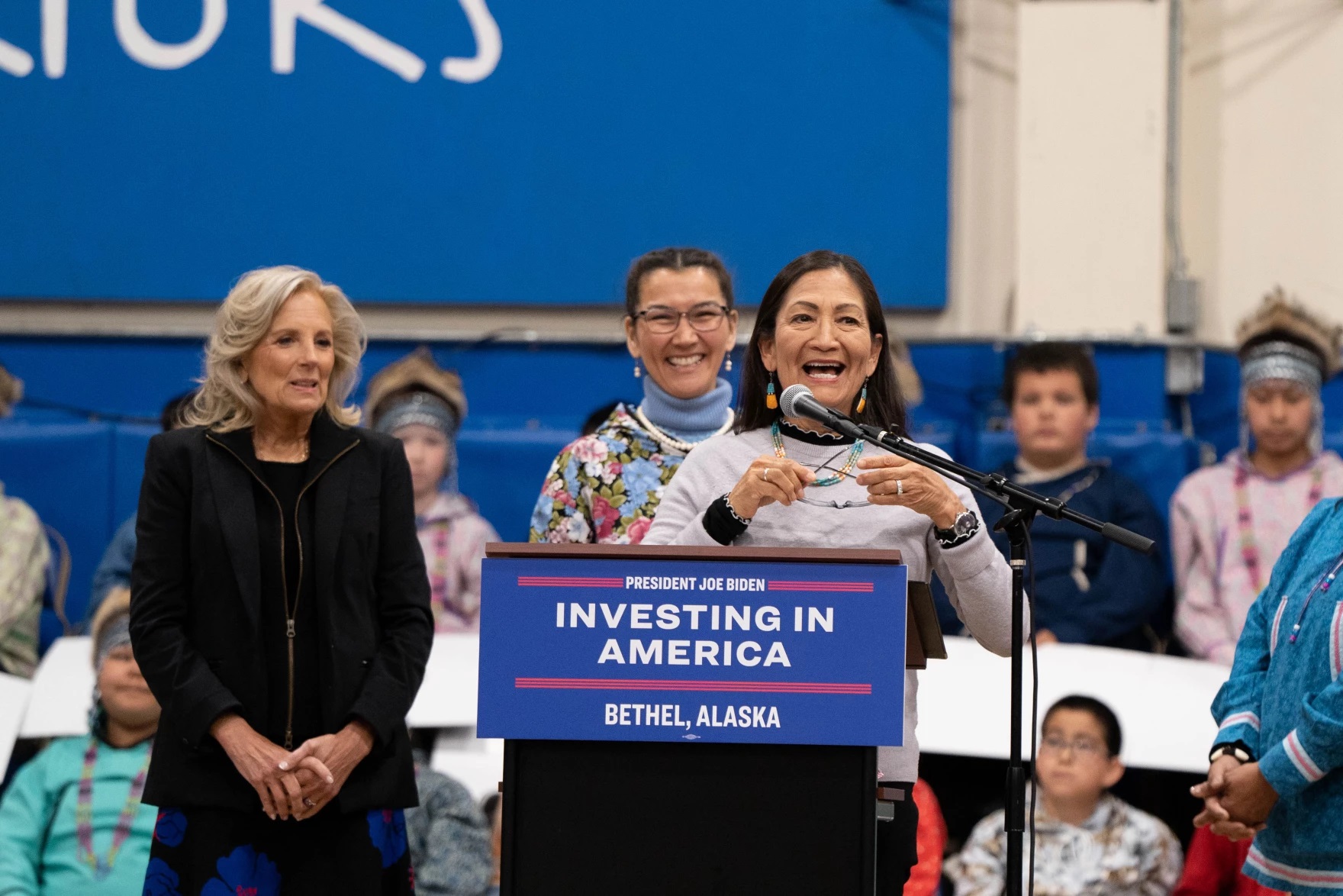 First Lady Jill Biden and Interior Secretary Deb Haaland visit Bethel