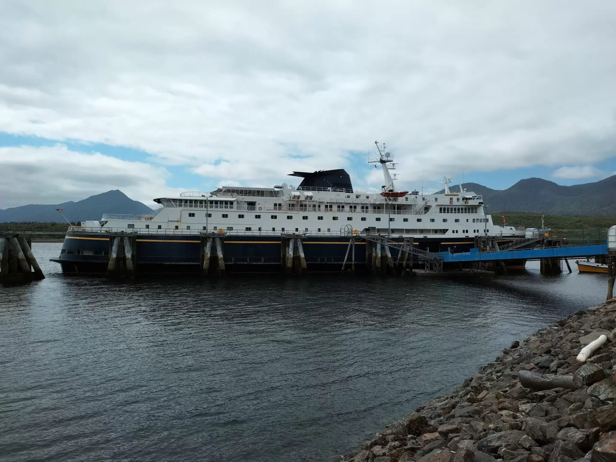 Alaska state ferry Columbia tied up for repairs