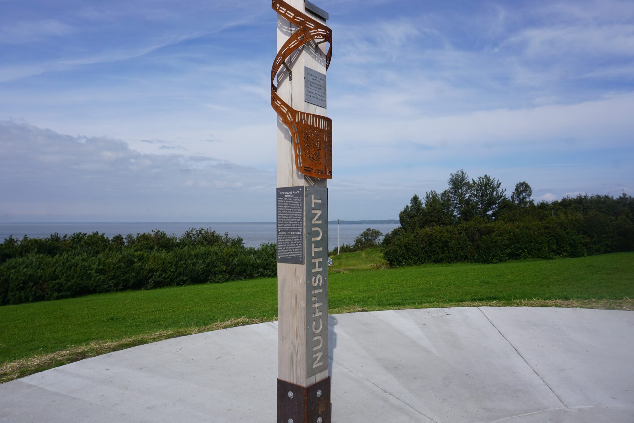 New Anchorage signpost explaining Dena’ina place name is part of ...