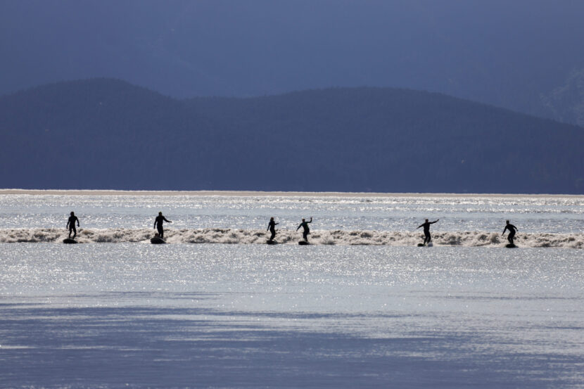 Surfers in Turnagain Arm catch the country’s longest wave: 'It's trippy'