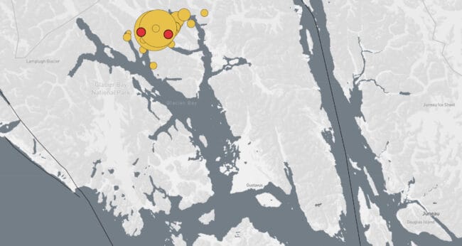 A pair of earthquakes near Glacier Bay shook Southeast Alaska on Friday