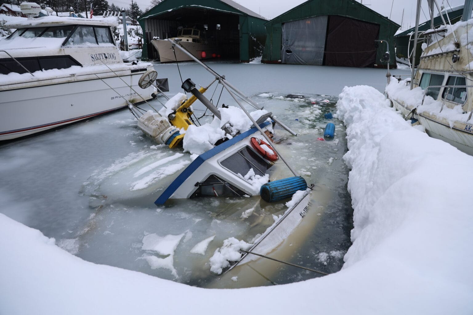 Roofs collapse, boats sink under the weight of Juneau’s heavy snow