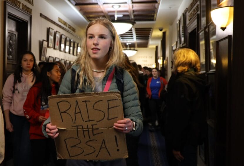 Alaska legislative panel bans large signs in the state Capitol after ...