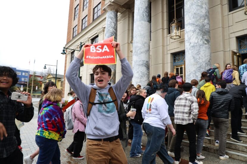 Juneau students stage walkout in protest of Dunleavy’s education veto