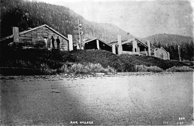 What happened to the village, gardens and fish camp at Auke Rec?