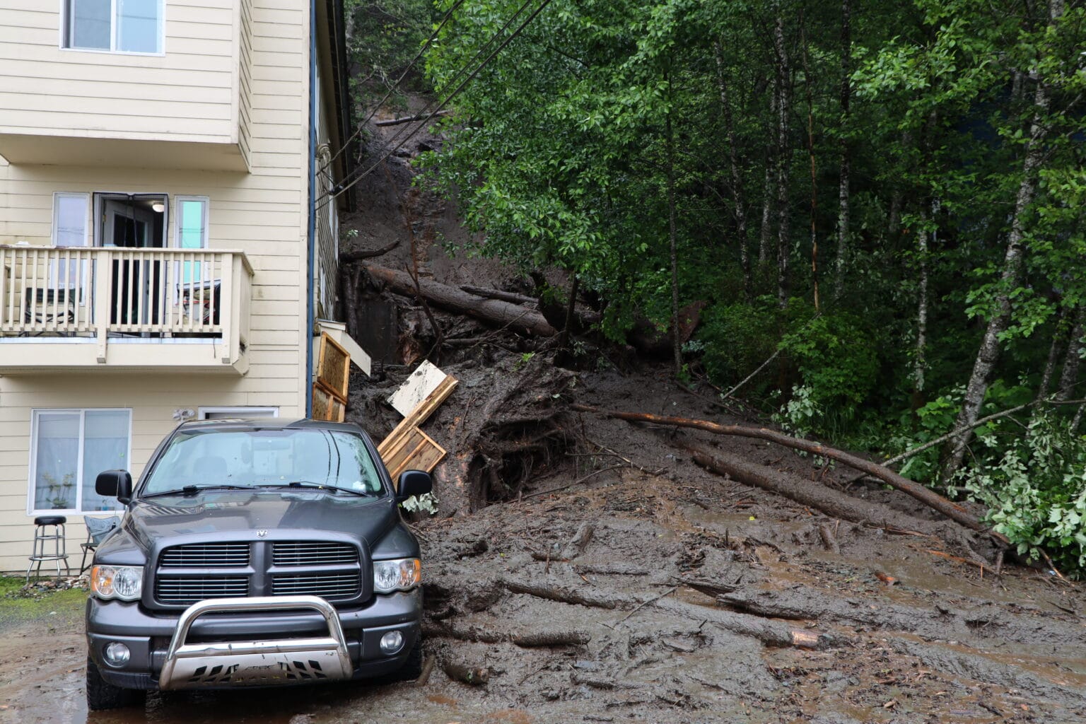 Downtown Juneau apartment building evacuated following landslide