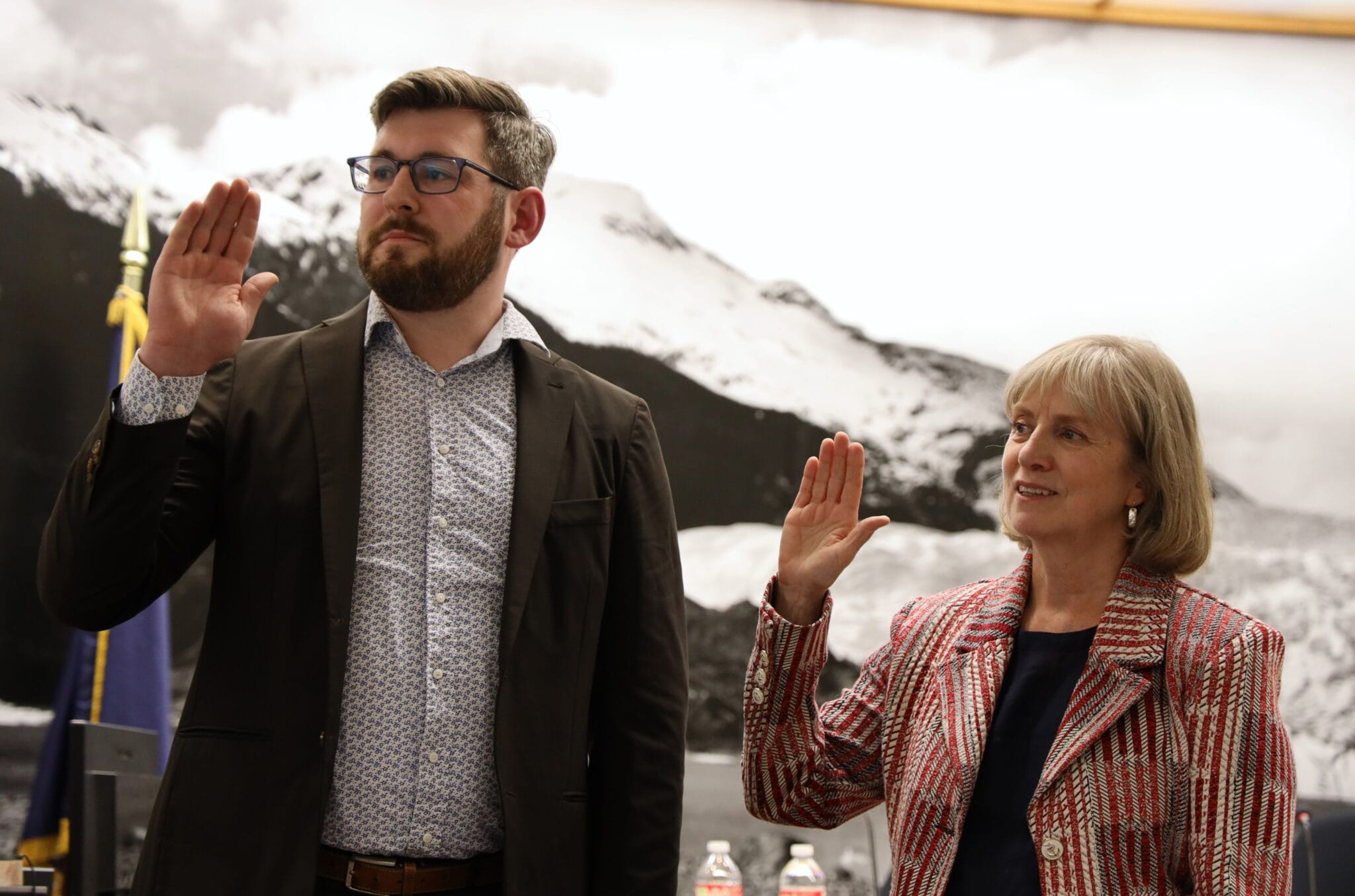 Neil Steininger and Maureen Hall officially join Juneau Assembly