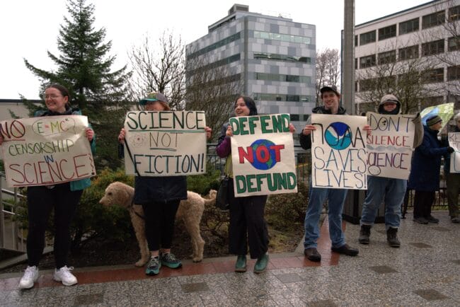 Protesters in Juneau ‘Stand Up for Science’ amid federal firings and ...