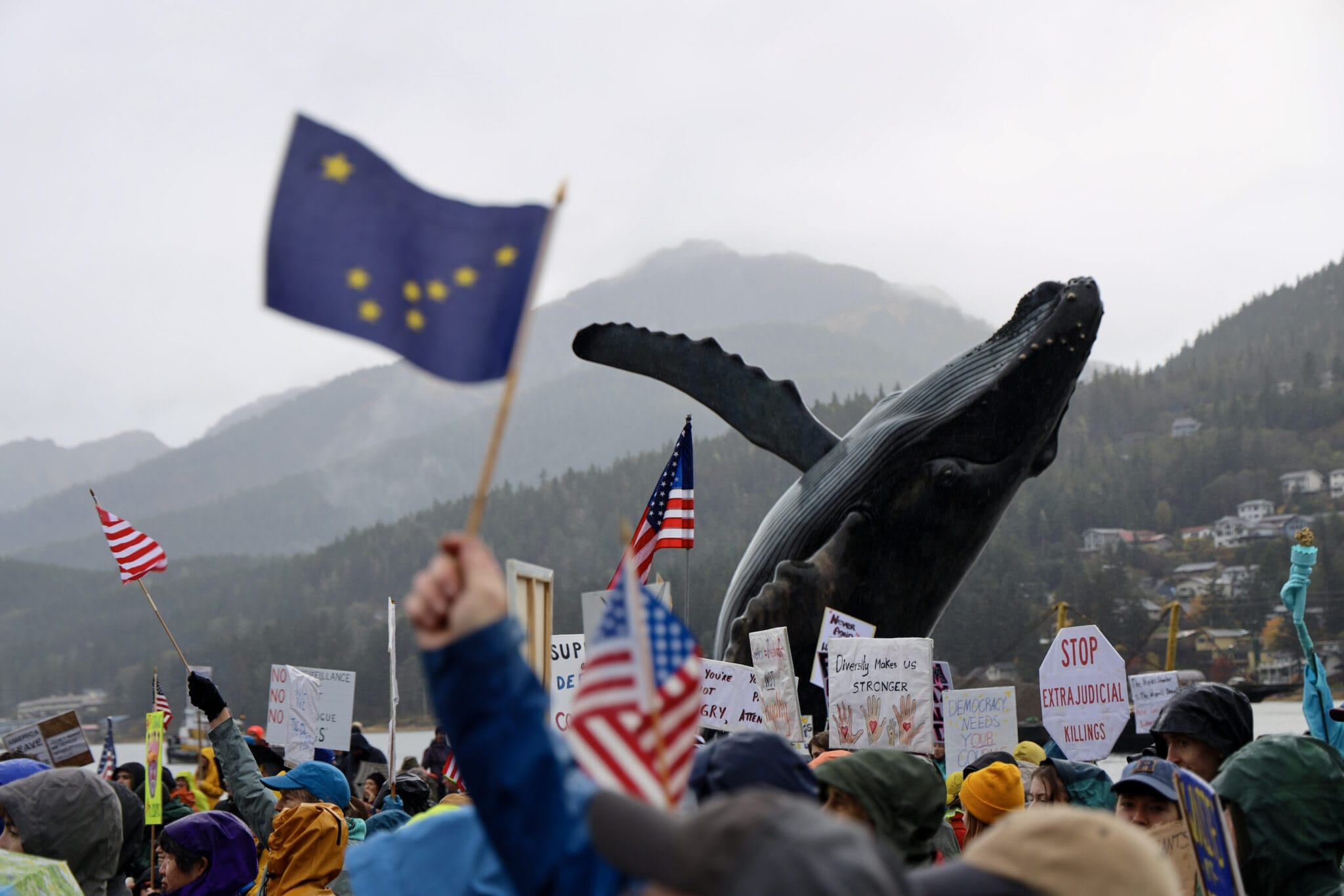 Protesters in Juneau decry Trump administration policies at weekend 'No ...